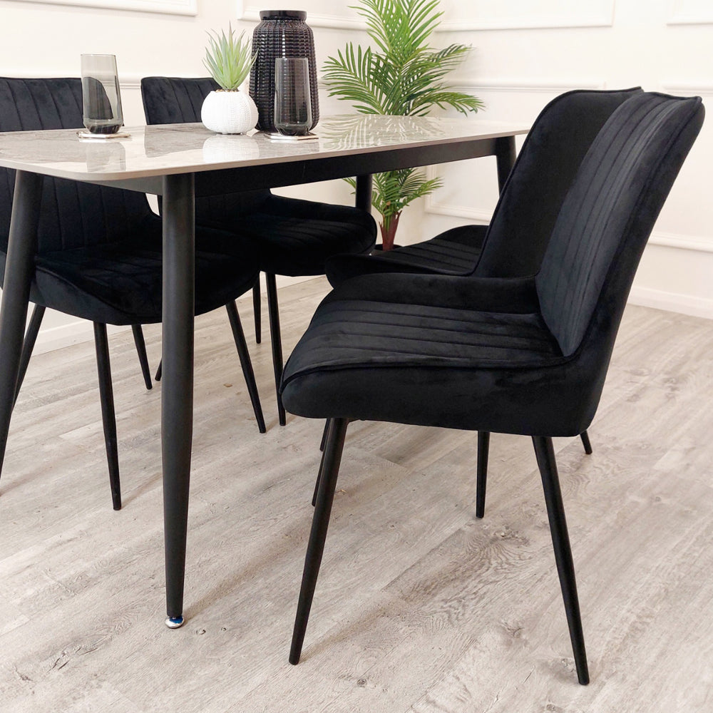 Dido Velvet Dining Chair – Mobel Floors